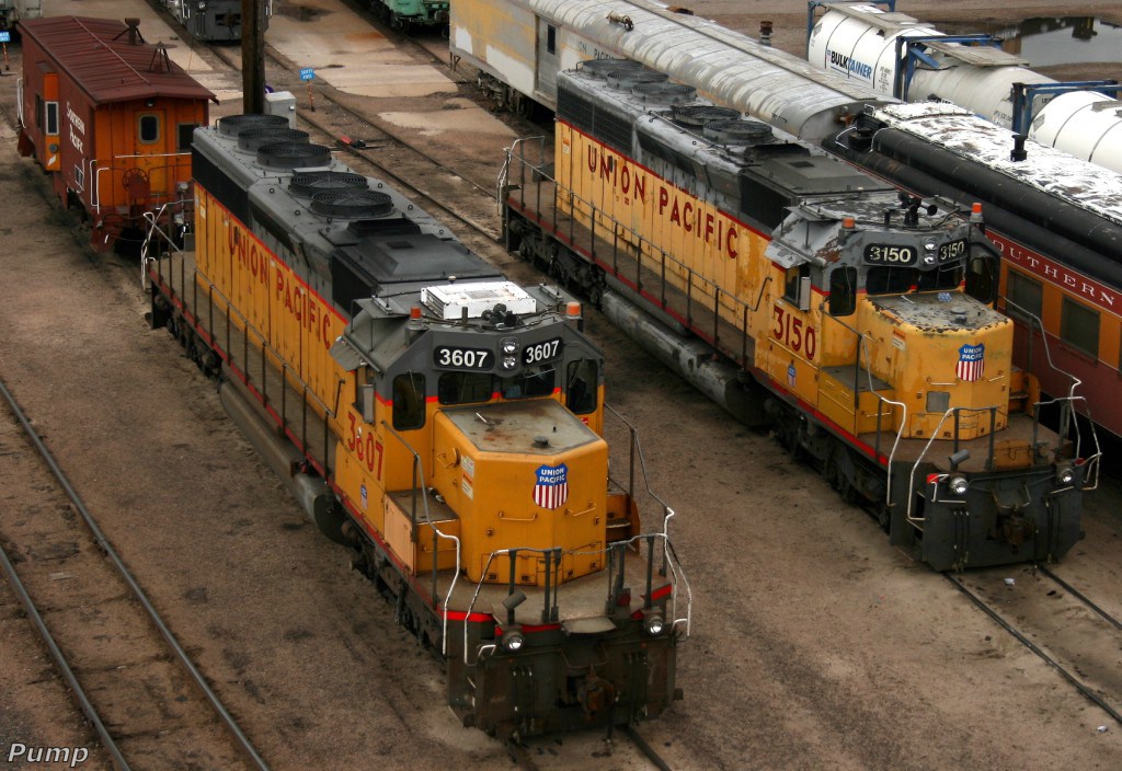 UP SD40-2's - UP 3607 and UP 3150